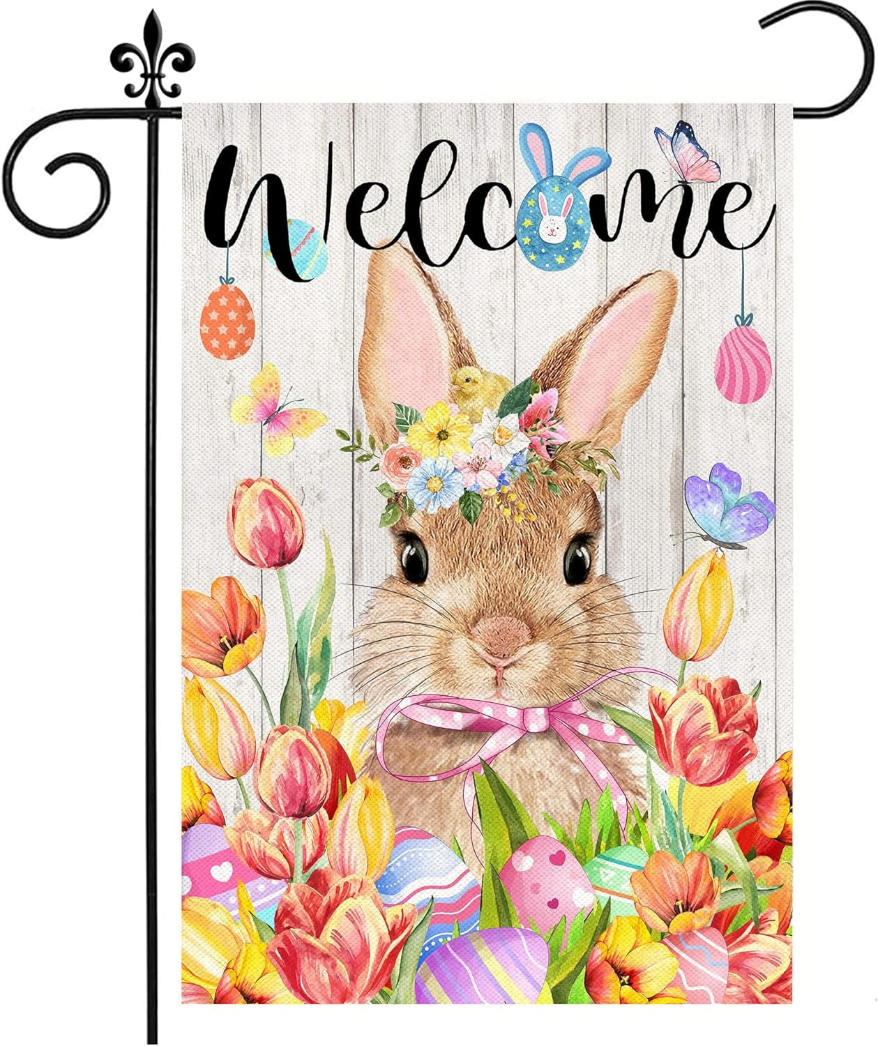 Easter Garden Flag, Easter Flags 12.5x18 Double Sided, Burlap Happy ...