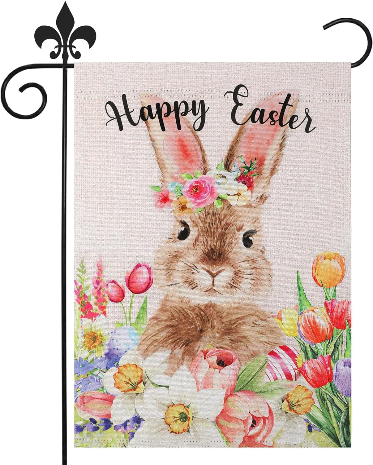 Easter Garden Flag,Happy Easter Bunny Garden Flag 12x18 Inch Double ...