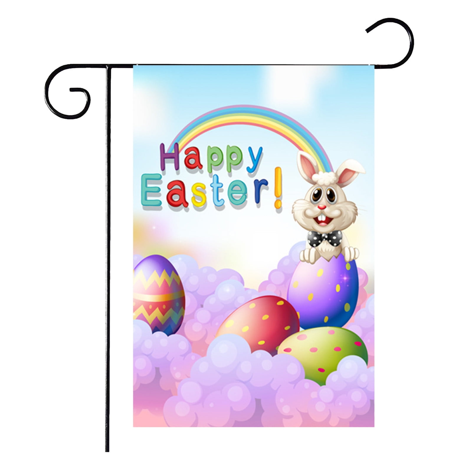 Easter Garden Flags Bunny Egg Bunting Flower Patterns Home Festivals ...