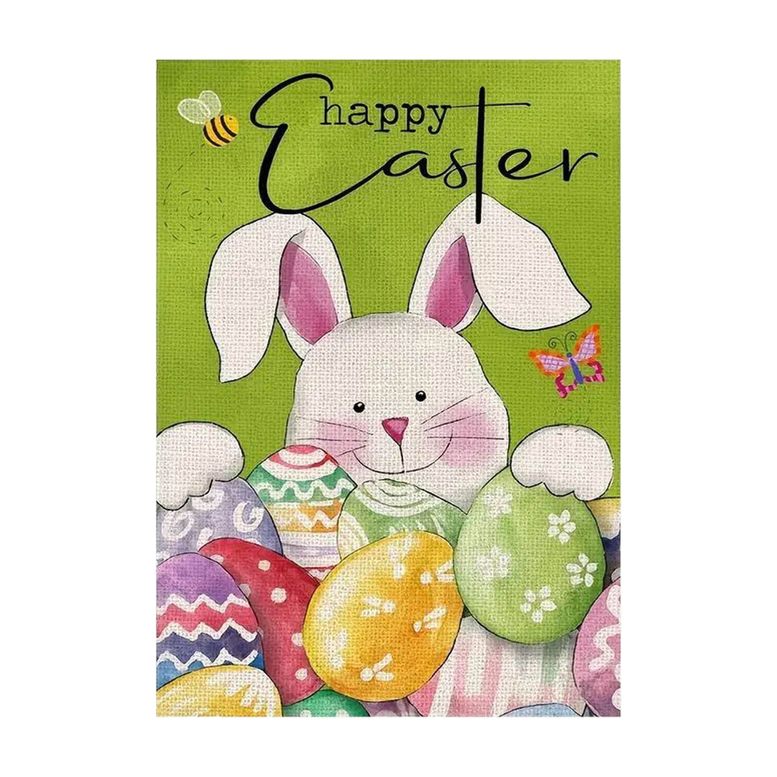 THENEWS Easter Garden Flags Holiday Party Patio Decorations Hang ...