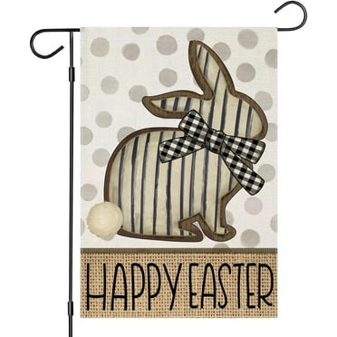 Happy Easter Wreath Garden Flag – 12” x 18”, Double Sided, House Flag ...
