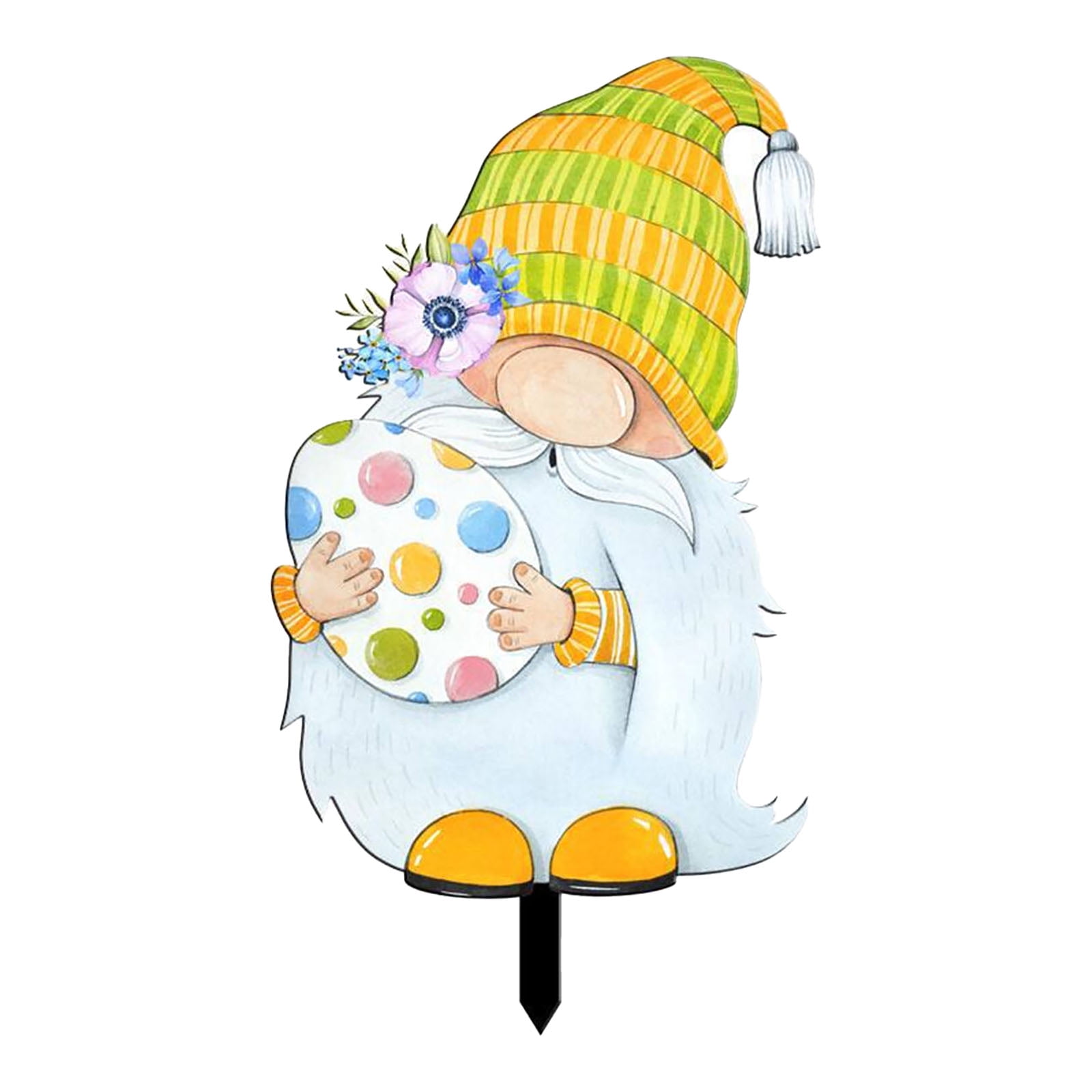 Easter Garden Stake Decorations Easter Egg Rabbit Ground Insert Decoration Acrylic Hollow Animal ...