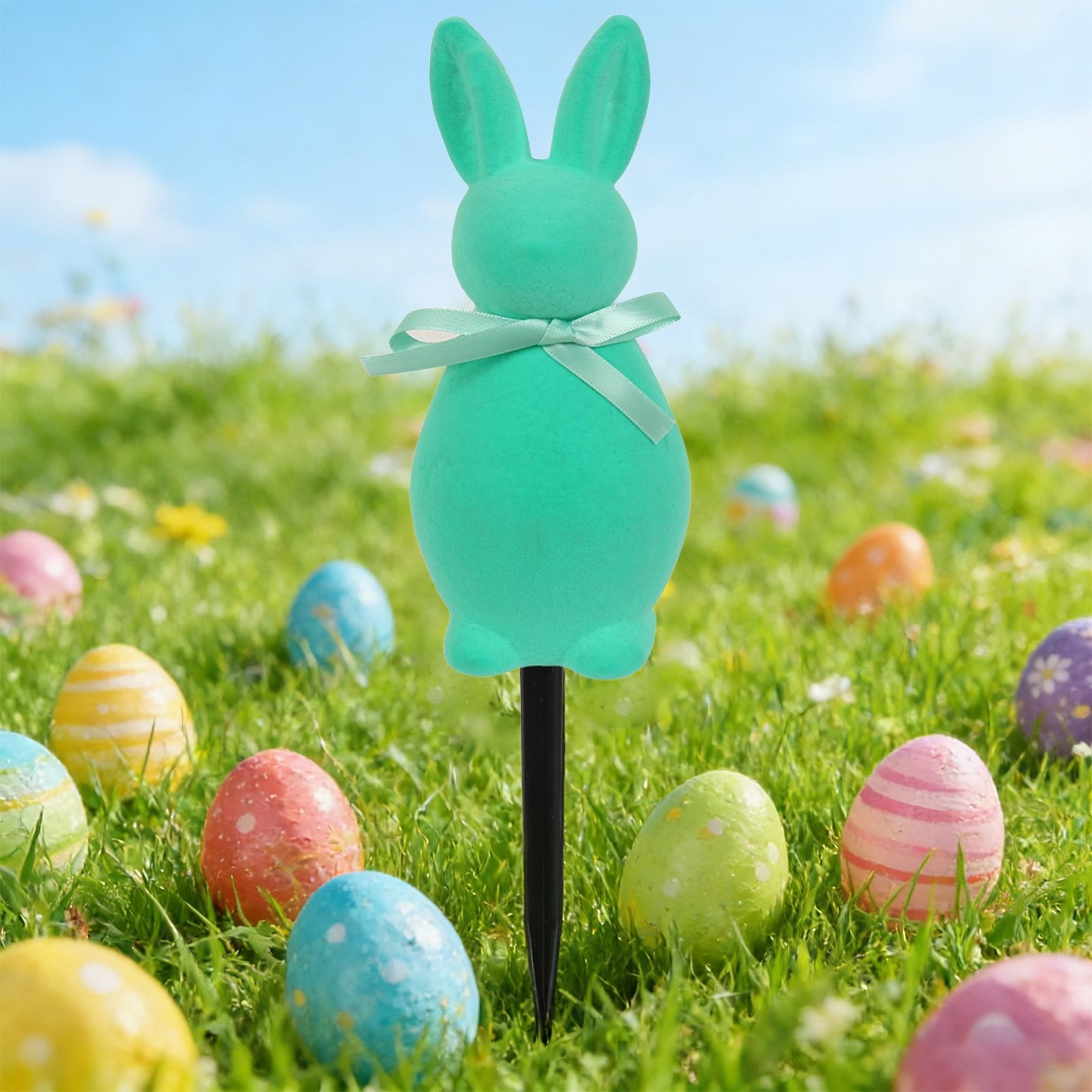 Easter Garden Stakes Cute Foam Bunny Outdoor Yard Signs Plant Pot ...