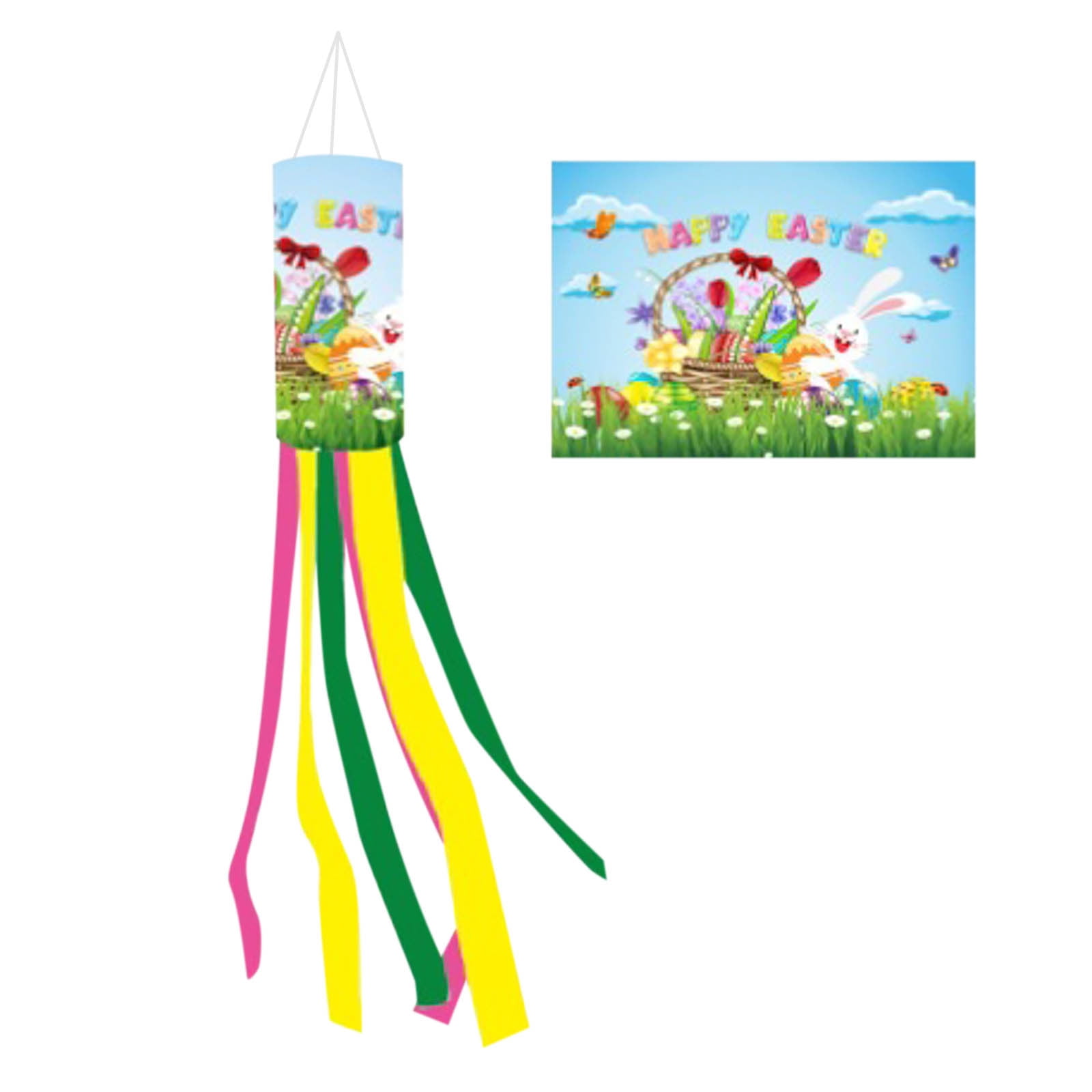 Easter Garden Windsock Flags Cute Cartoon Rabbit Pattern Party ...