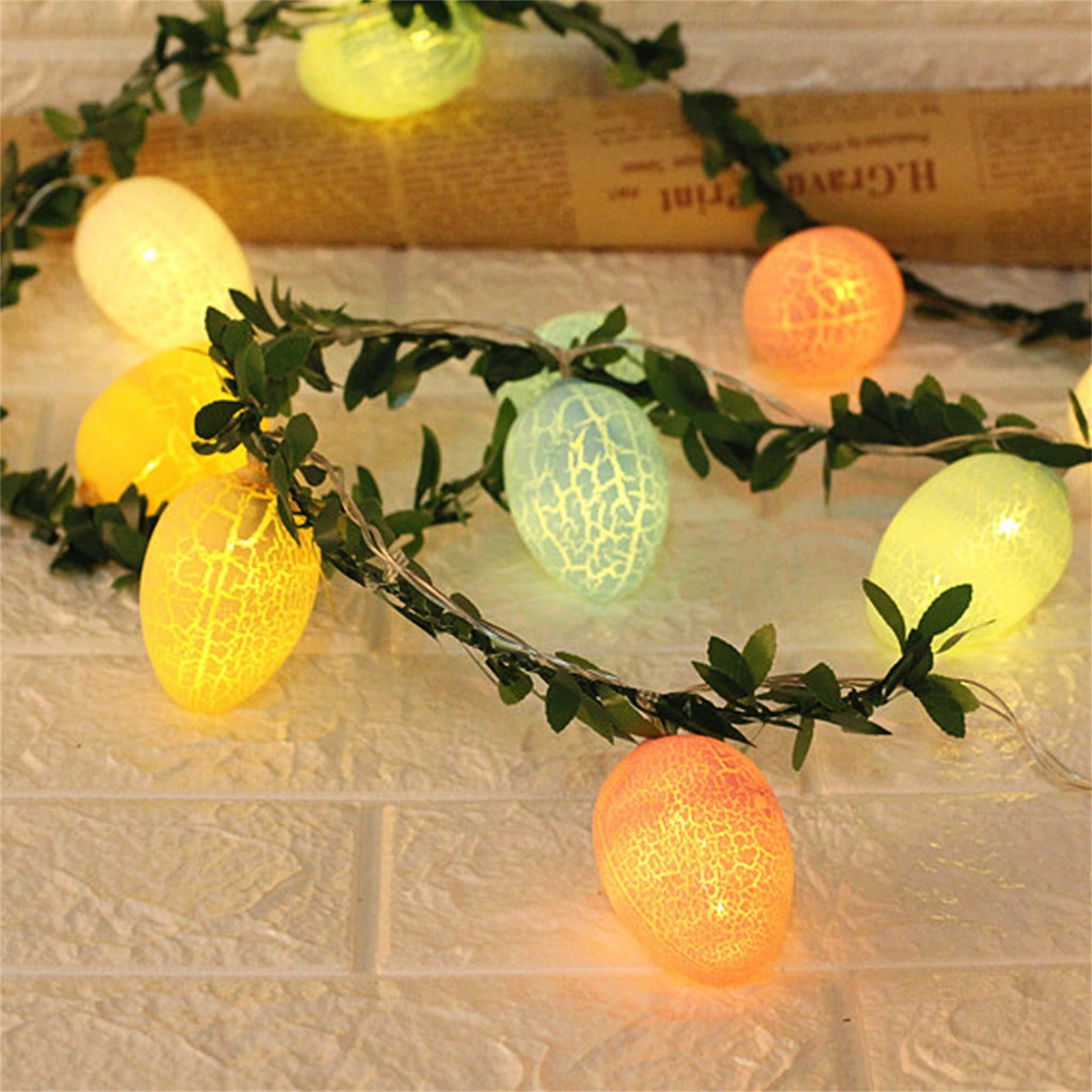 Easter Garland, 6.56FT with 10 LED Easter Eggs, Battery Operated ...