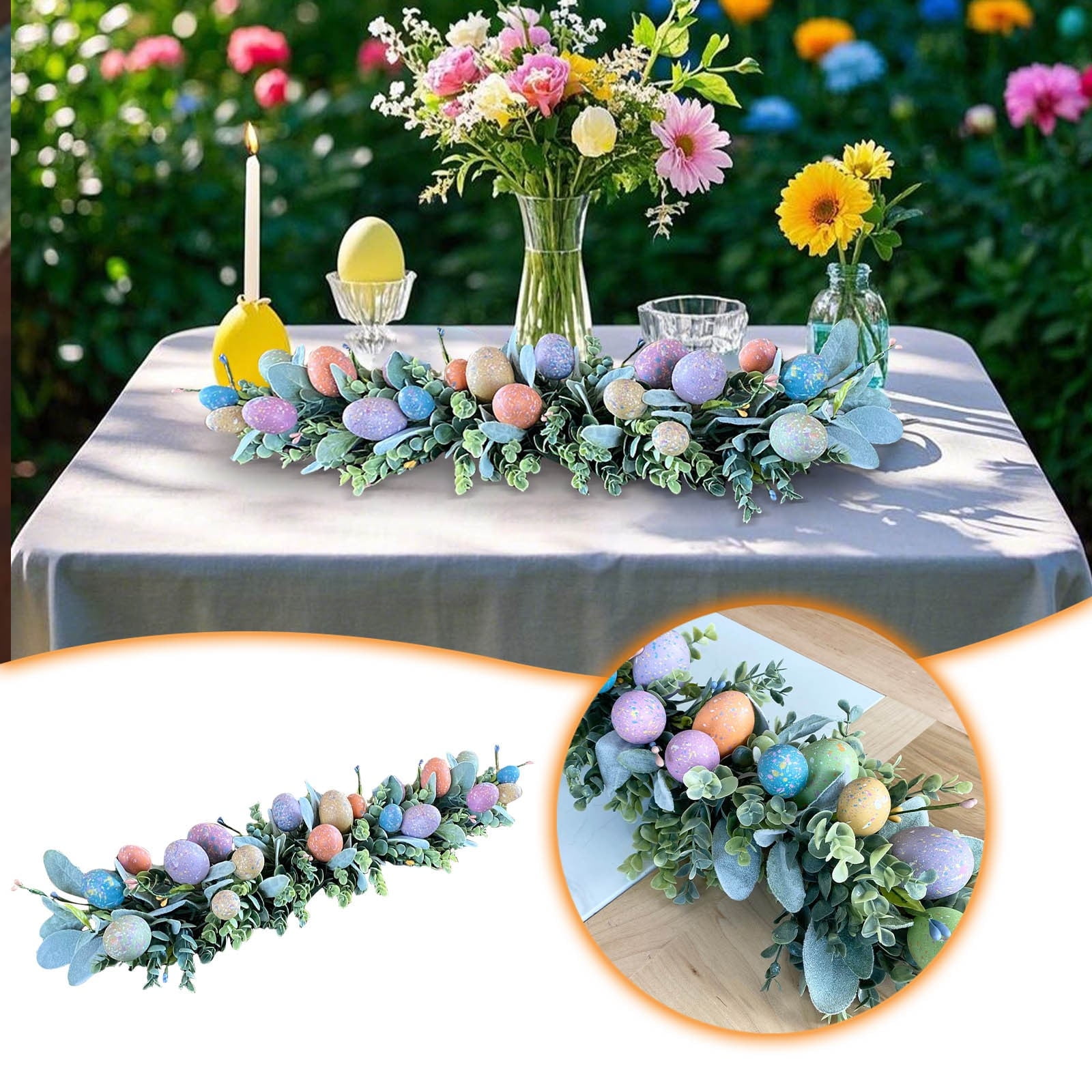 Easter Garland Artificial Garland with Easter Eggs Spring Mixed ...