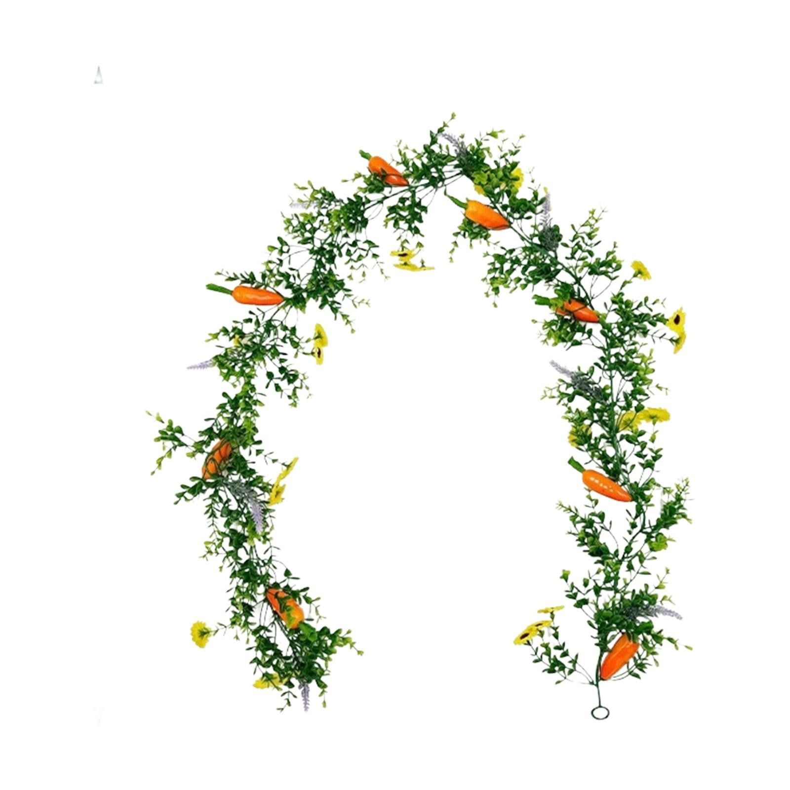 Easter Garland Decorations, 6ft Greenery Leaves Garland with Carrot for ...