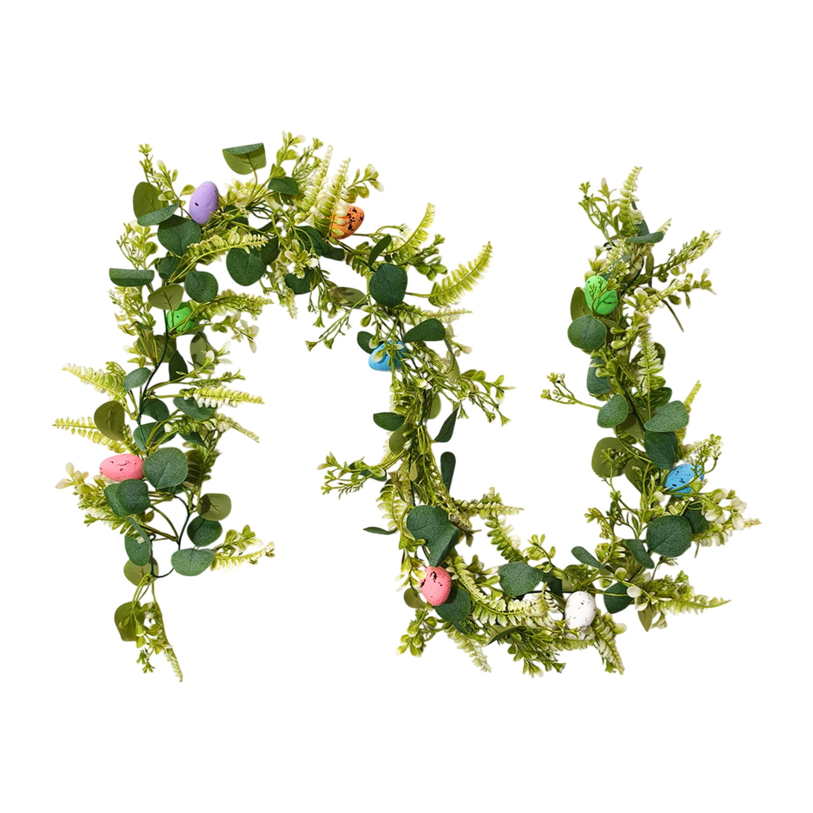 Easter Garland Egg Spring Artificial Vine with Colorful Eggs Lights for ...