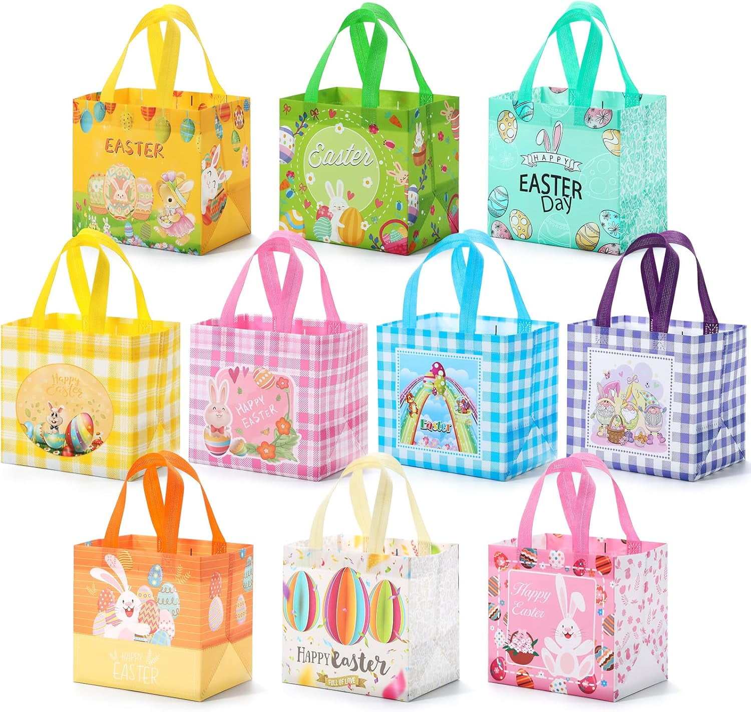 Easter Gift Bags with Handles, Large Reusable Non-Woven Treat Bags for ...