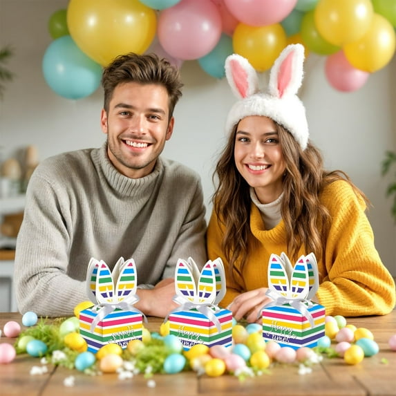 Easter Gift Boxes 10-Pack, Cute Bunny-Shaped Candy Boxes For Easter ...