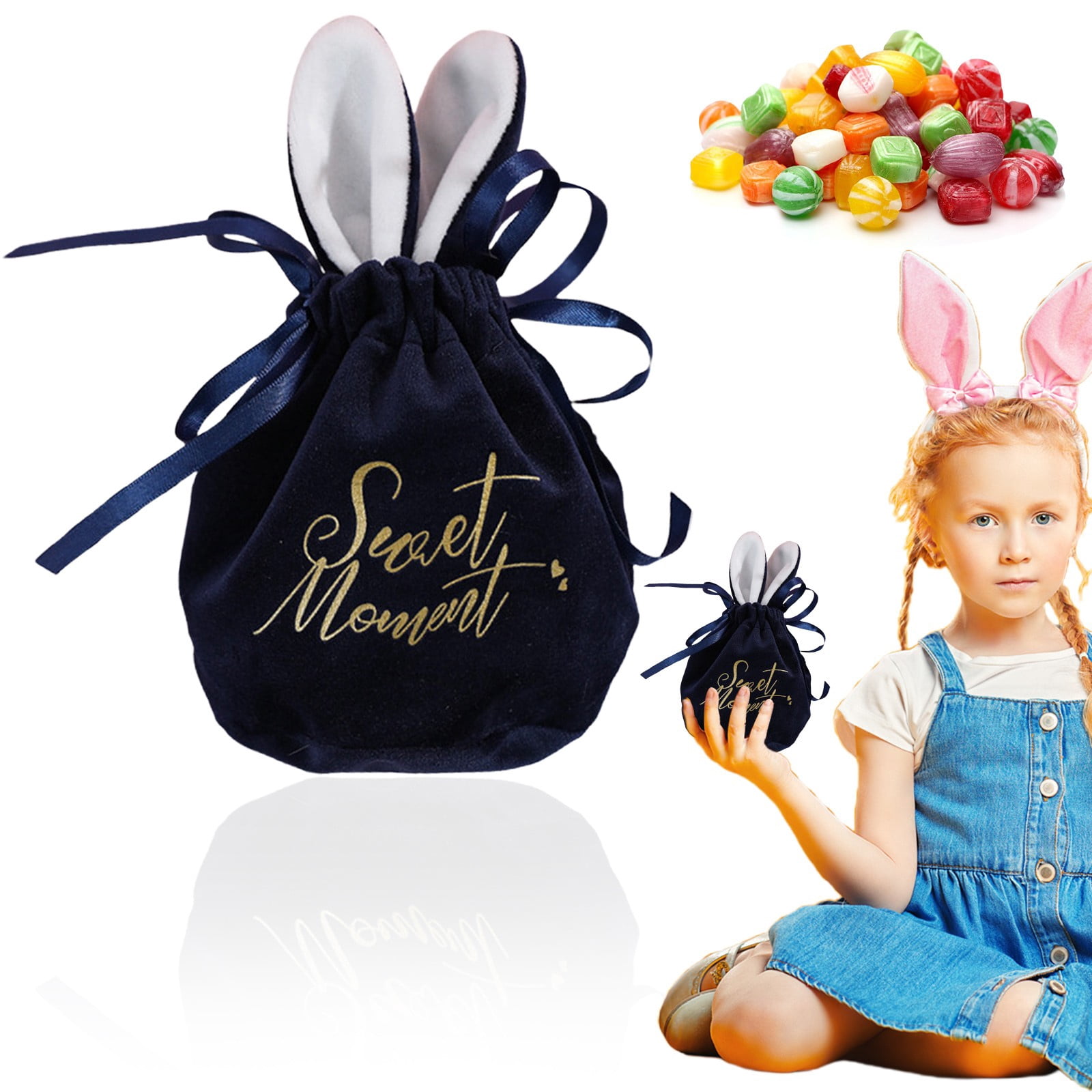 Easter Gifts Bags Easter Bunny Ear Drawstring Candy Bags Easter Treat ...