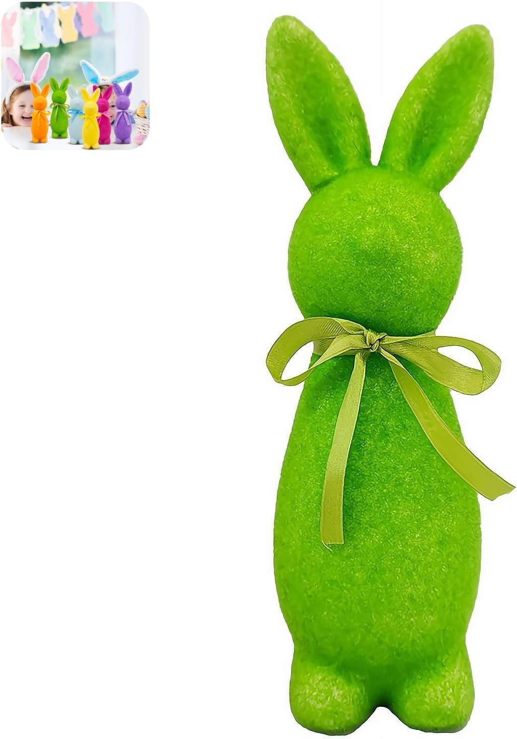 Easter Gifts - Flocked Bunnies Figurine with Bow tie 9.75" Flocking ...