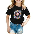 Easter Girls Casual Tee Featuring Adorable Rabbit and Festive Egg ...