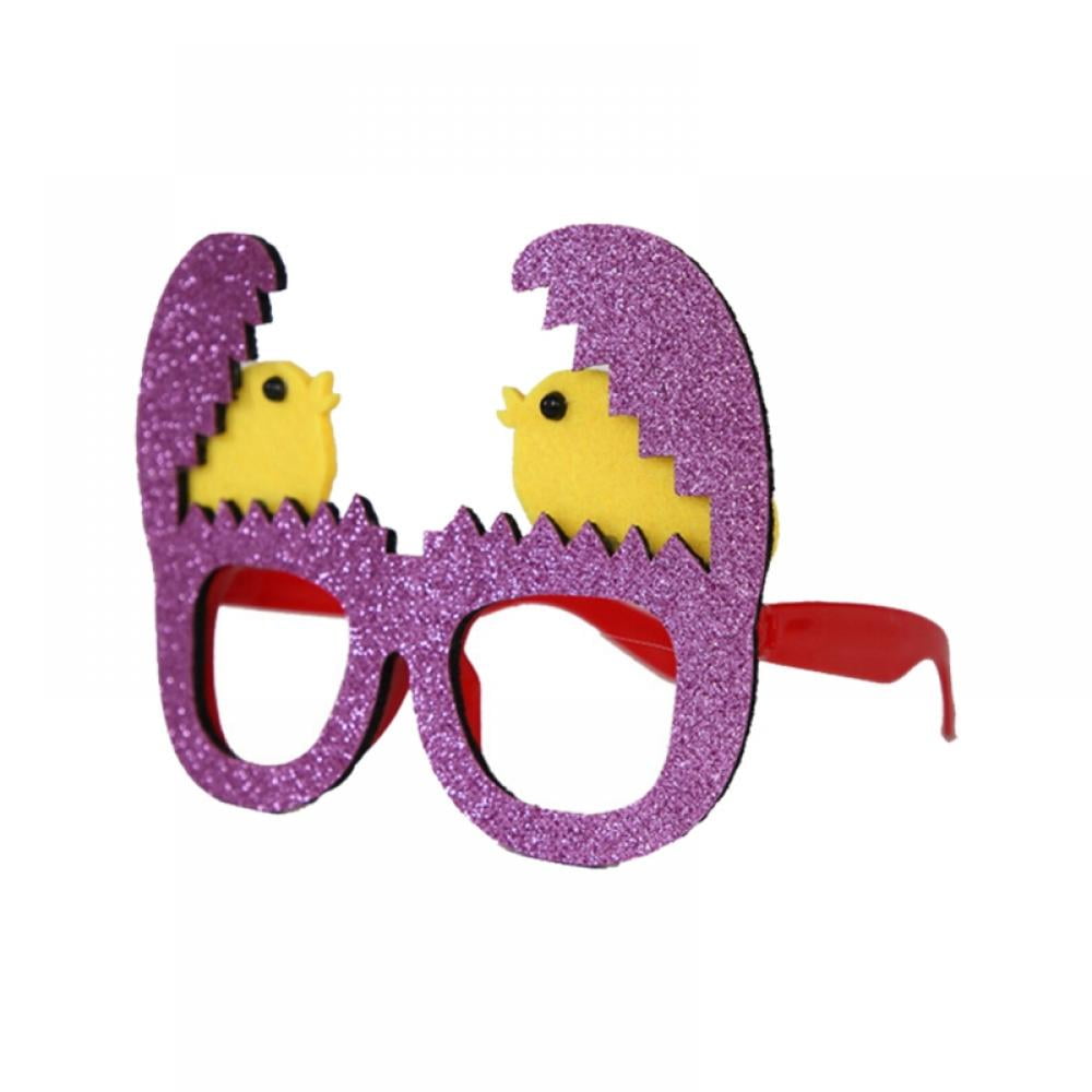 Easter Glasses Egg Bunny Glitter Eyeglasses Easter Party Glasses for ...