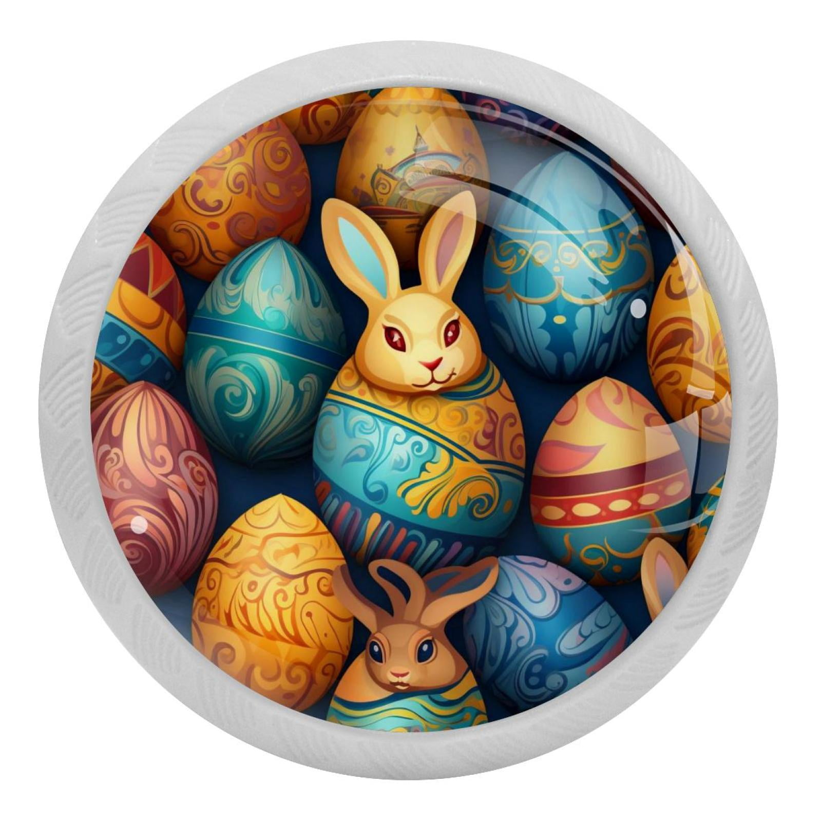 Easter Glow-in-the-Dark Fluorescent Drawer Pulls - Round 4-Pack - Suitable for Cabinets ...