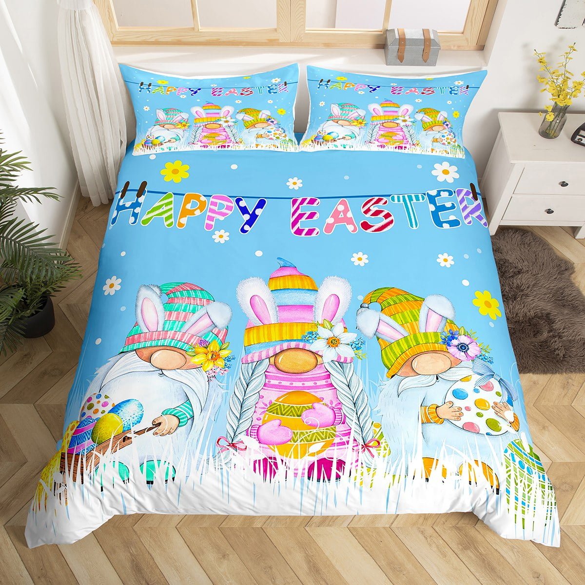 Easter Gnome Duvet Cover Easter Decor,Happy Easter Themed Easter Egg ...
