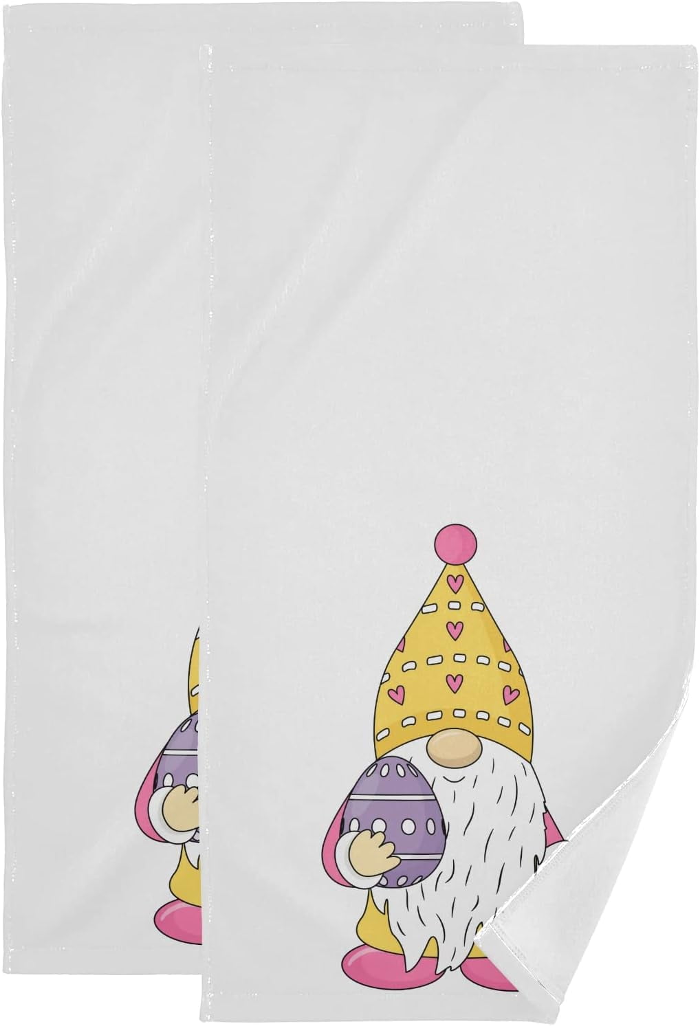 Easter Gnome Egg Hunter Hand Towels 2 PCS, Dwarf Kitchen Towel Ultra Soft and Highly Absorbent ...