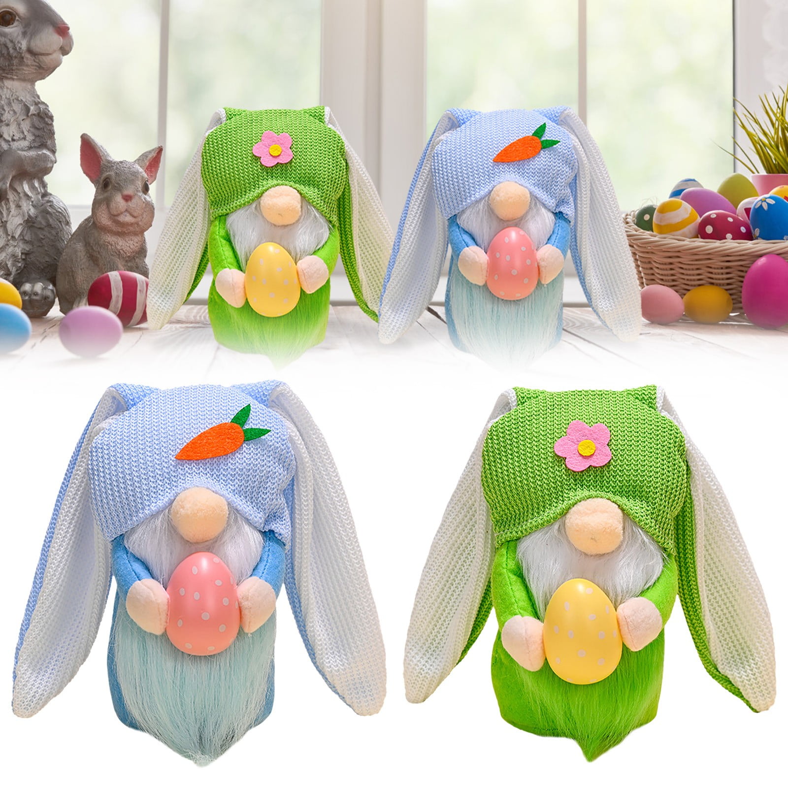 Easter Gnome Faceless Doll Plush Bunny, Spring Decorations for Home, 7. ...