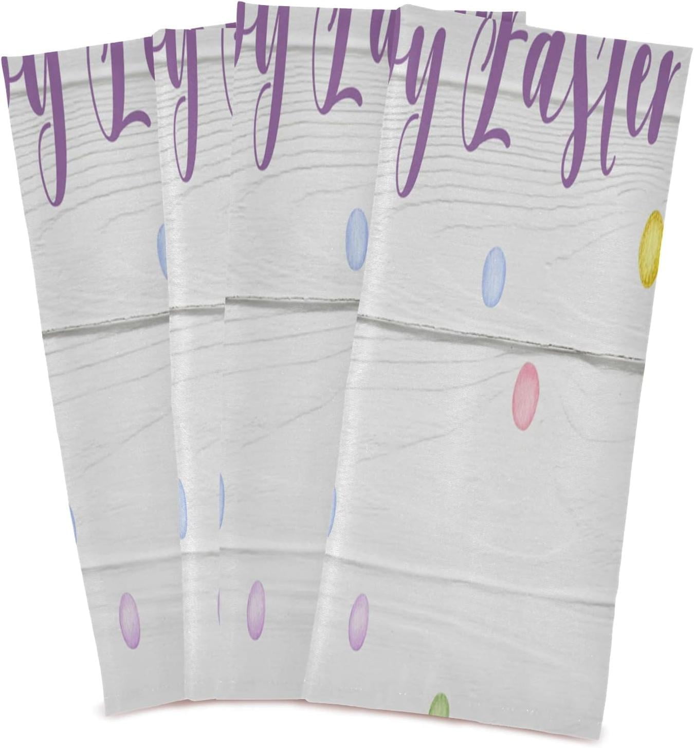 Easter Gnome Kitchen Tea Towels Set of 4 Absorbent Hand Dish Towels, Watercolor Colored Flags ...