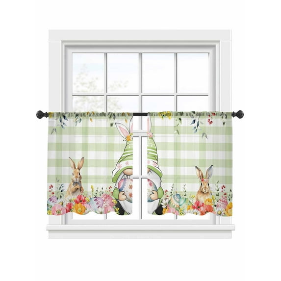 Easter Gnome Sheer Curtains 2 Panels Set, 52''Wx45''L Colorful Easter ...