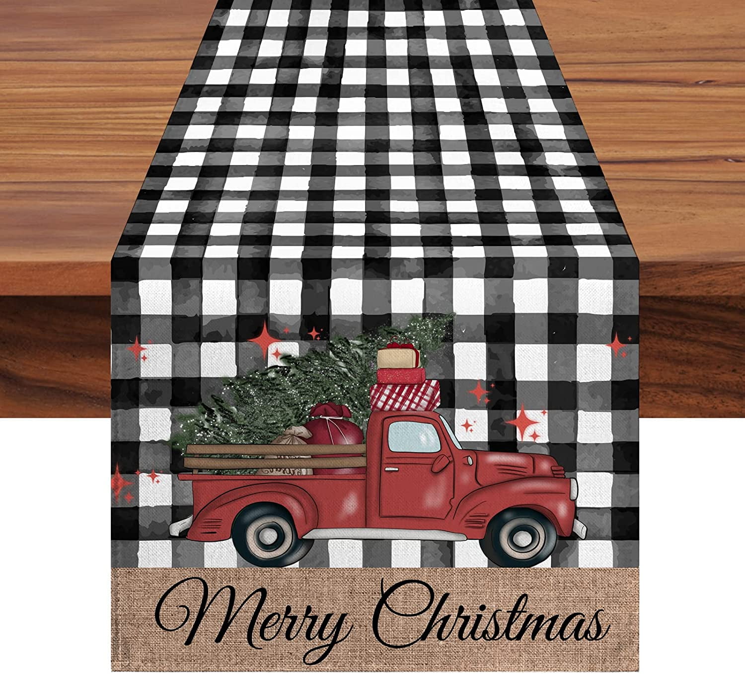 Easter Gnome Table Runner 72 Inches Long Watercolor Buffalo Plaid Truck ...