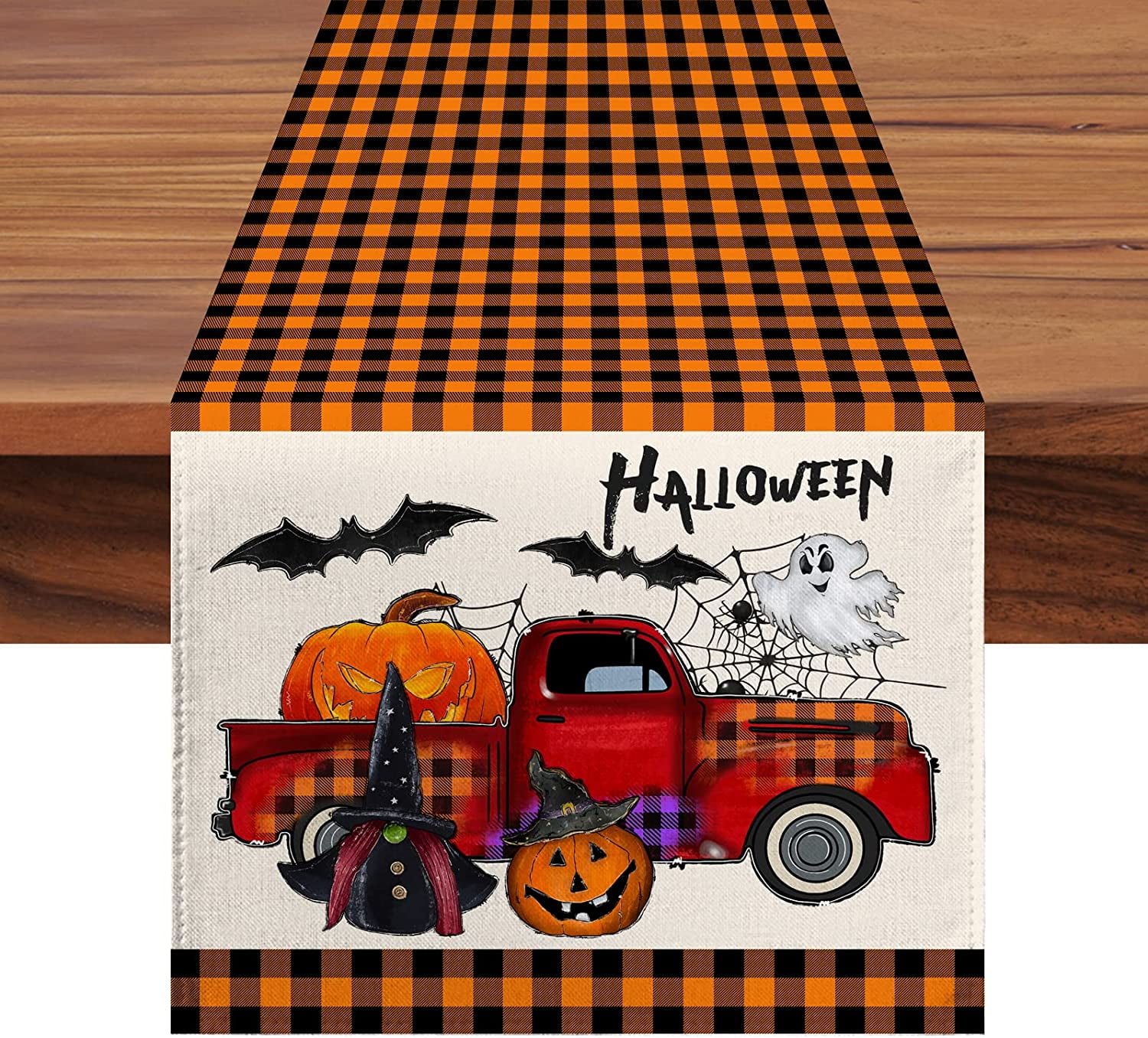 Easter Gnome Table Runner 72 Inches Long Watercolor Buffalo Plaid Truck ...