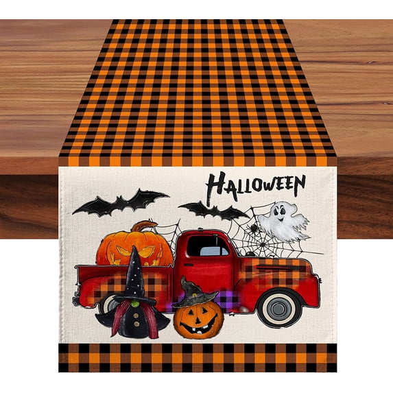 Easter Gnome Table Runner 72 Inches Long Watercolor Buffalo Plaid Truck ...