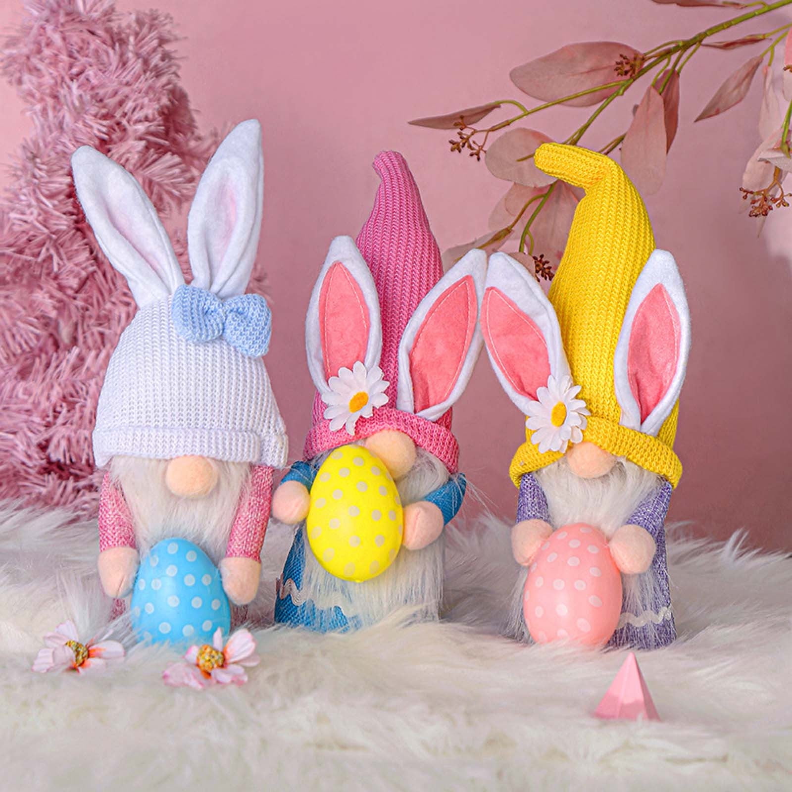 Easter Gnomes Decorations Rabbit Hug Egg Figure Faceless Old Man Dwarf ...