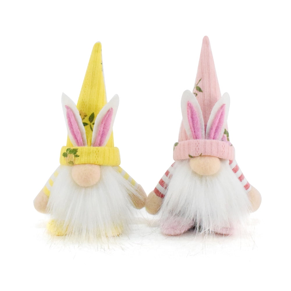 Easter Gnomes Decorations for Home,2 Pack Cute Bunny Tiered Tray Spring ...