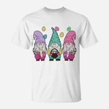 Easter Gnomes In Pastel Spring Pattern Outfit And Easter Egg TShirt ...