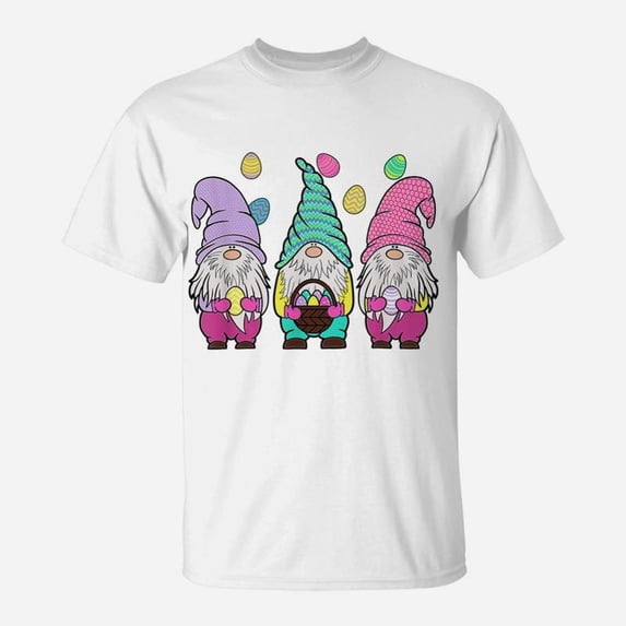 Easter Gnomes In Pastel Spring Pattern Outfit And Easter Egg TShirt ...