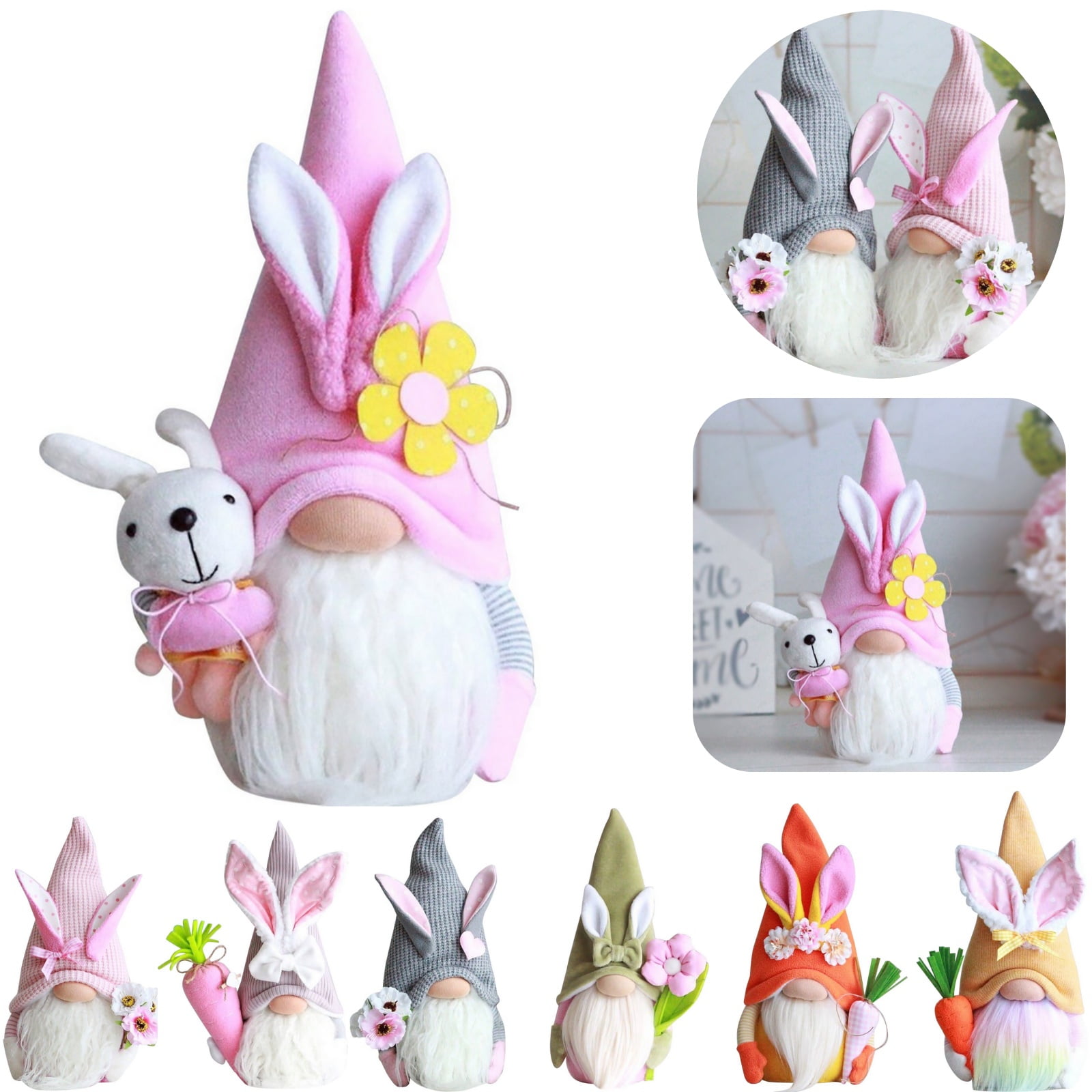 Easter Gnomes Plush Decorations Easter Bunny Easter Bunny Gnomes Cute ...