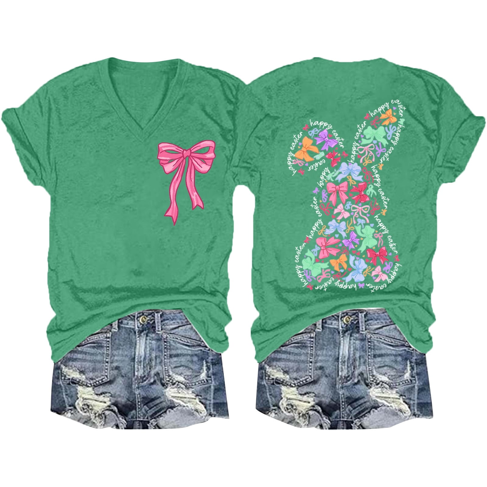 Easter Going Out Tops for Women Letter Print Crew Neck Short Sleeve T ...