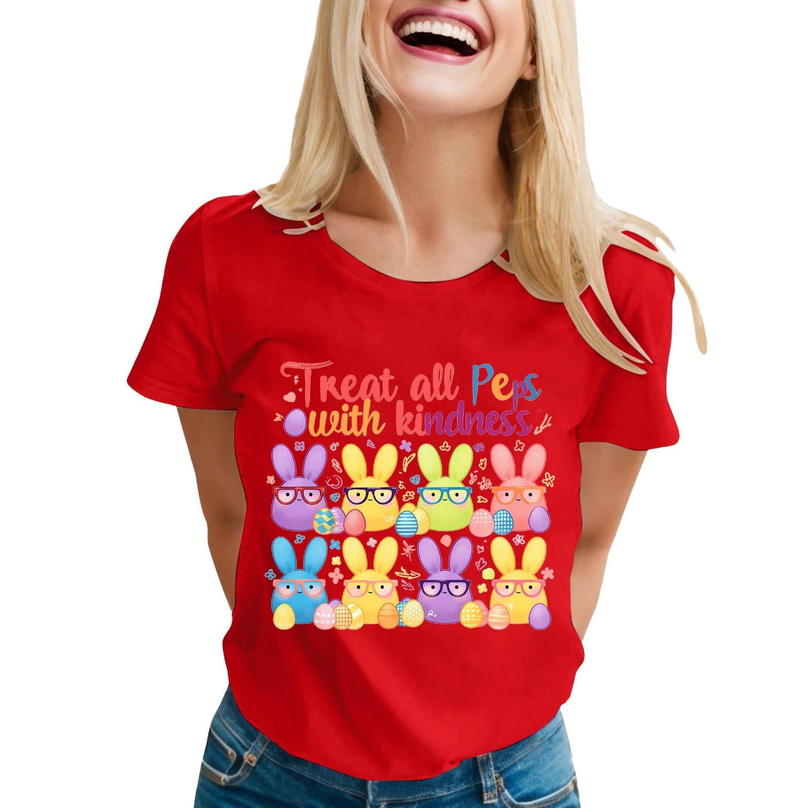 Easter Going Out Tops for Women V Neck Short Sleeve Print T Shirt ...