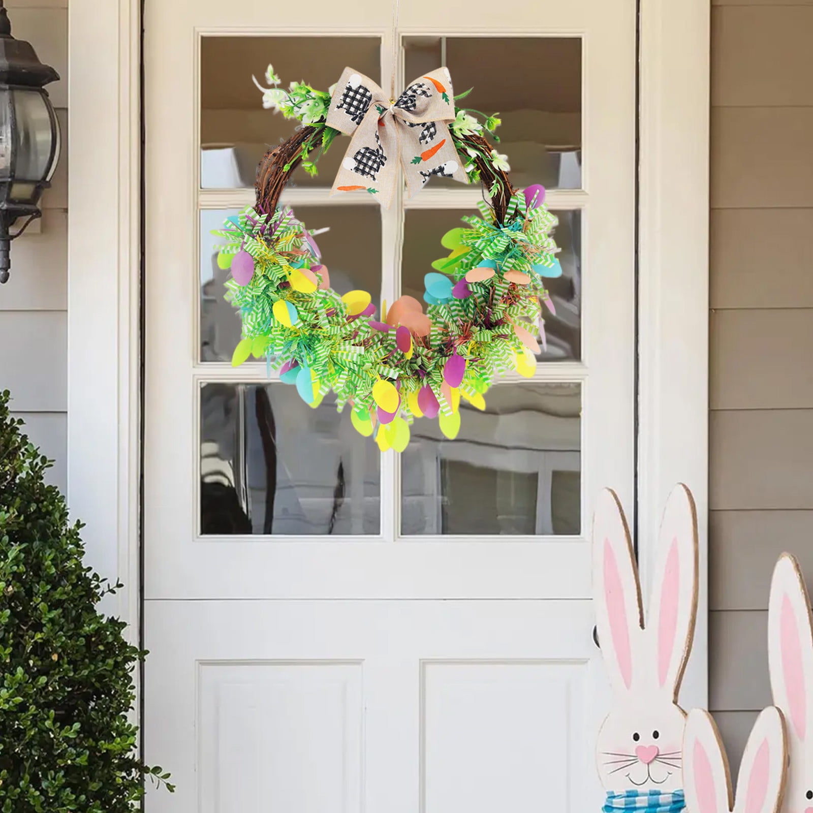 Easter Grapevine Wreath,Artificial Round Vine Branch Wreath with ...