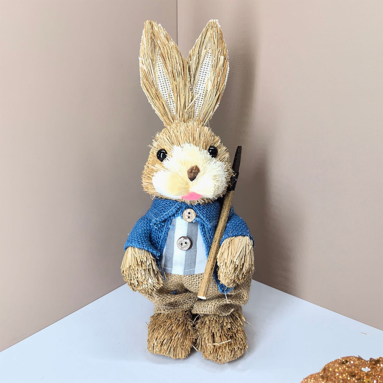 Easter Grass Woven Bunny Dolls, Adorable Easter Rabbit Home Decor with ...