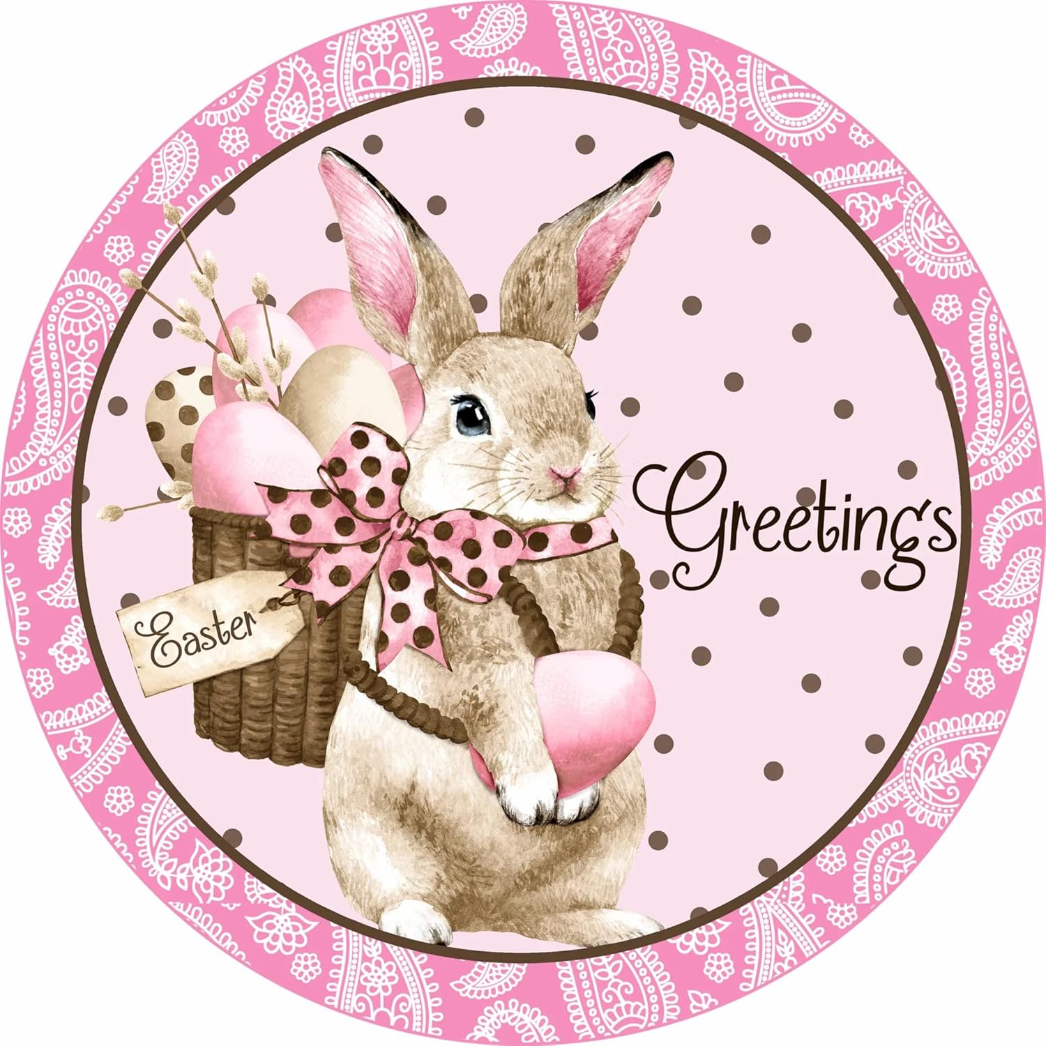 Easter Greetings Sign Easter Egg Sign Spring Bunny Signs Front Door ...