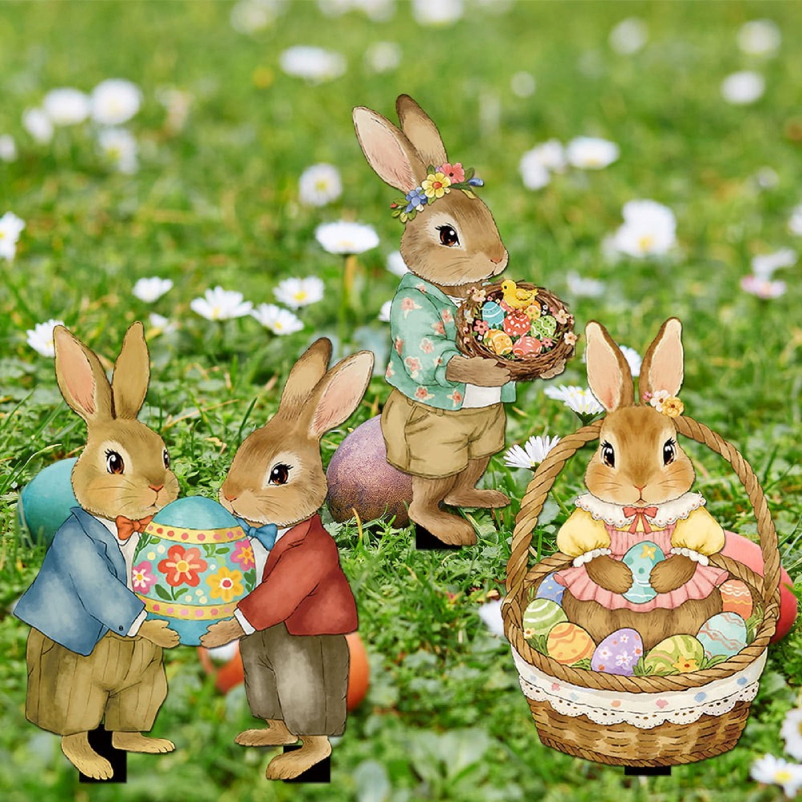 Easter Grounded Courtyard Decoration 2D Flat Pvc Signage, Double-Sided ...