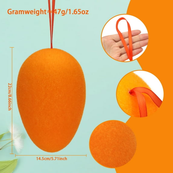 Easter Hanging Flocking Egg, Large Plush Easter Eggs Ornaments for ...