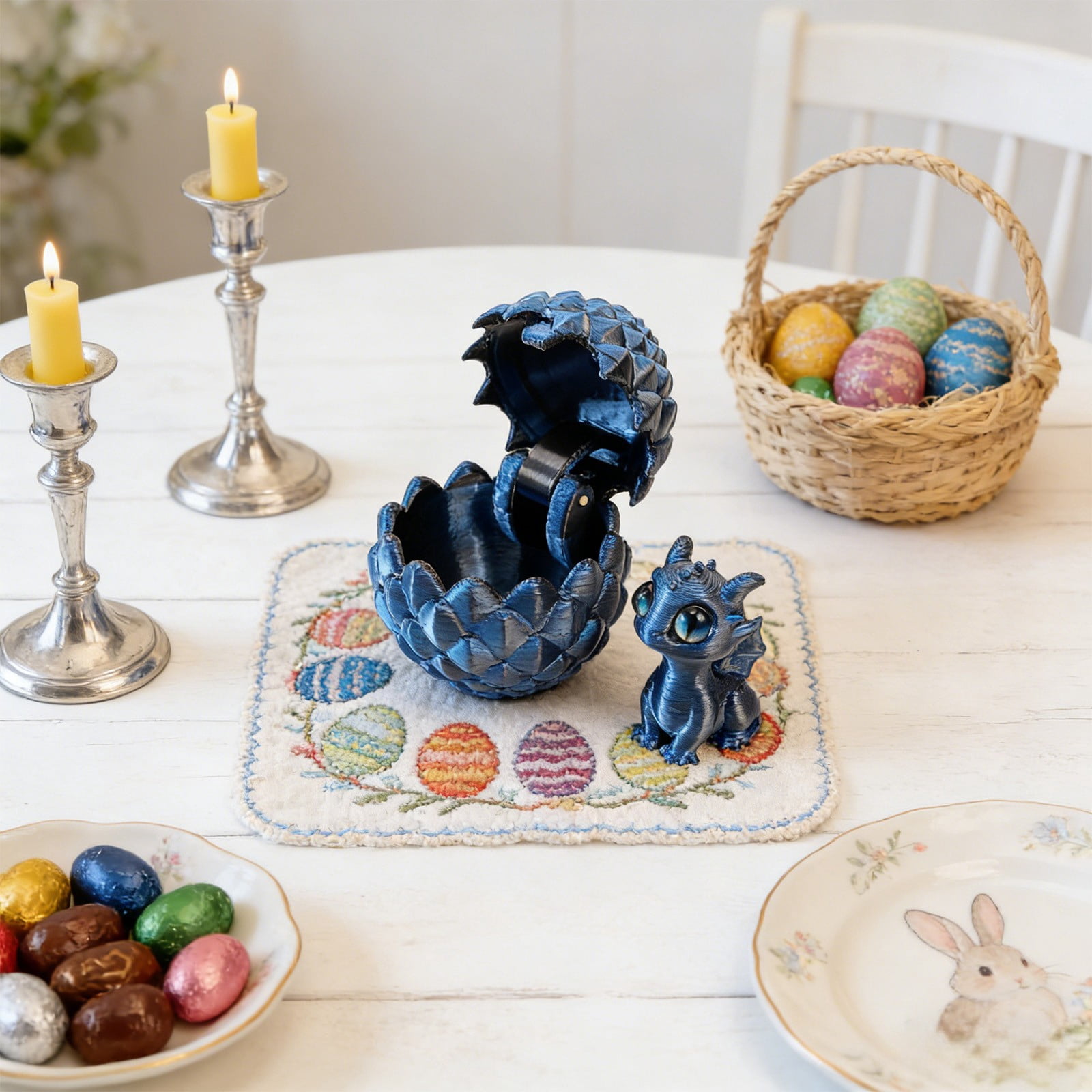 Easter Hatchable Dragon Egg Toy with Figurine, 4.5x4.1 cm Colorful ...
