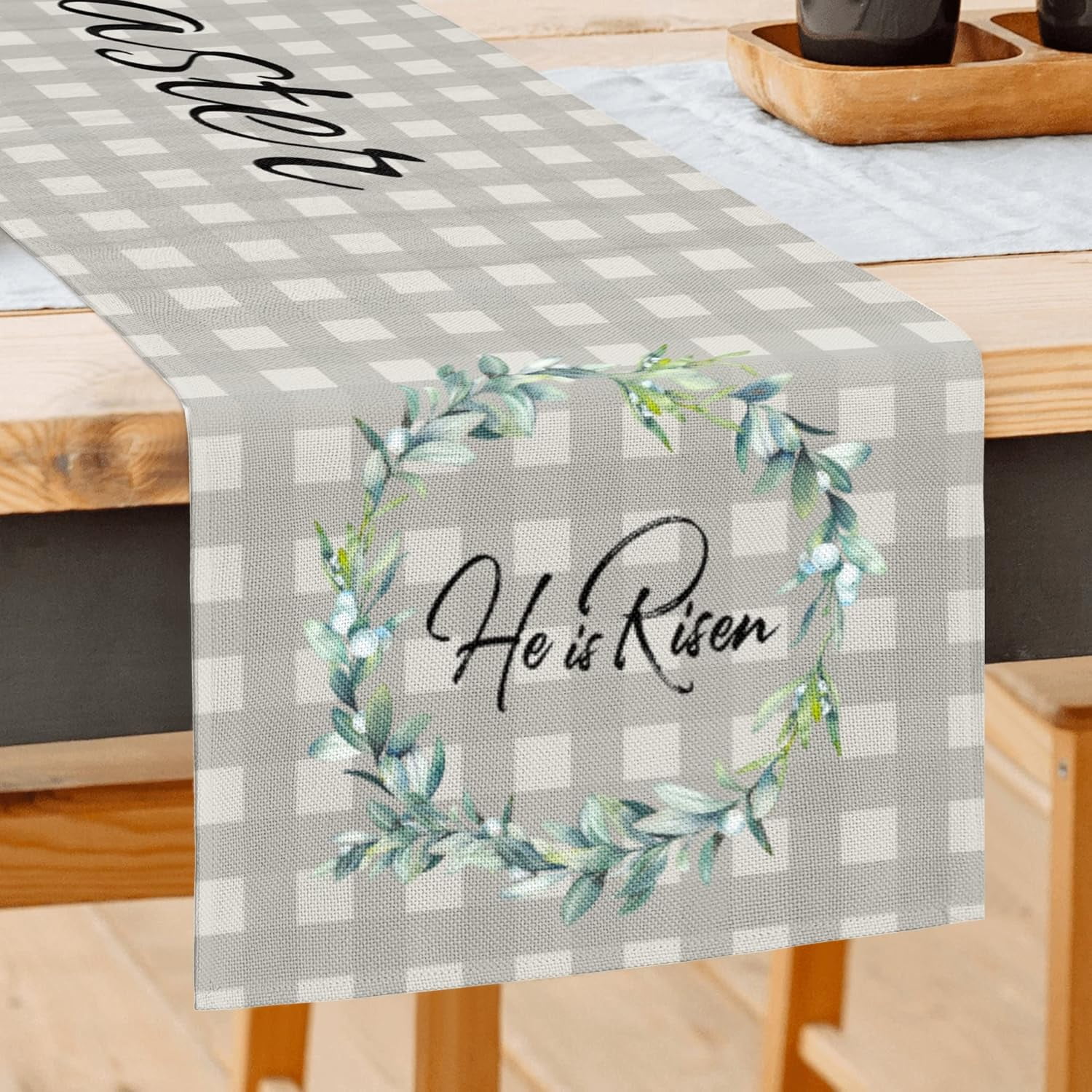 Easter "He is Risen" Blessed Table Runner 13x108 Inch, Vintage Theme ...