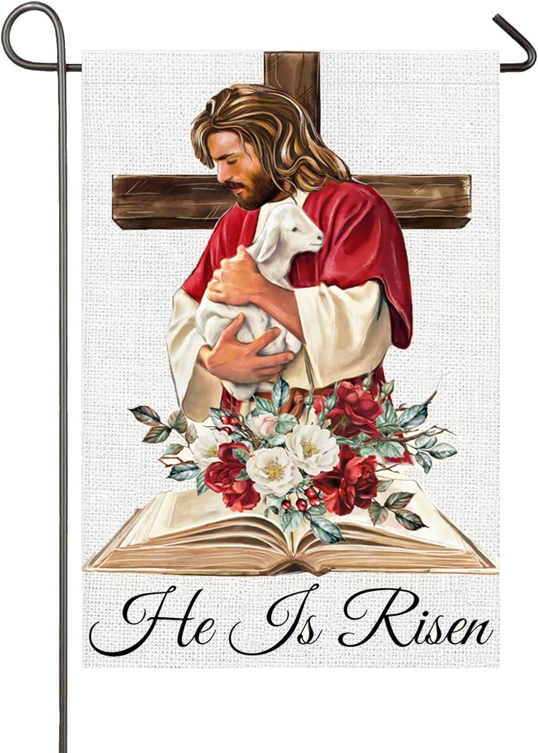 Easter He is Risen Garden Flag Religious Yard Flags for Outside Double ...