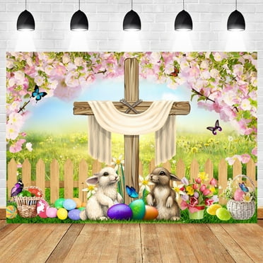 7 x 5 ft Easter Tomb Backdrop Fabric Resurrection of Jesus Christ Cross ...