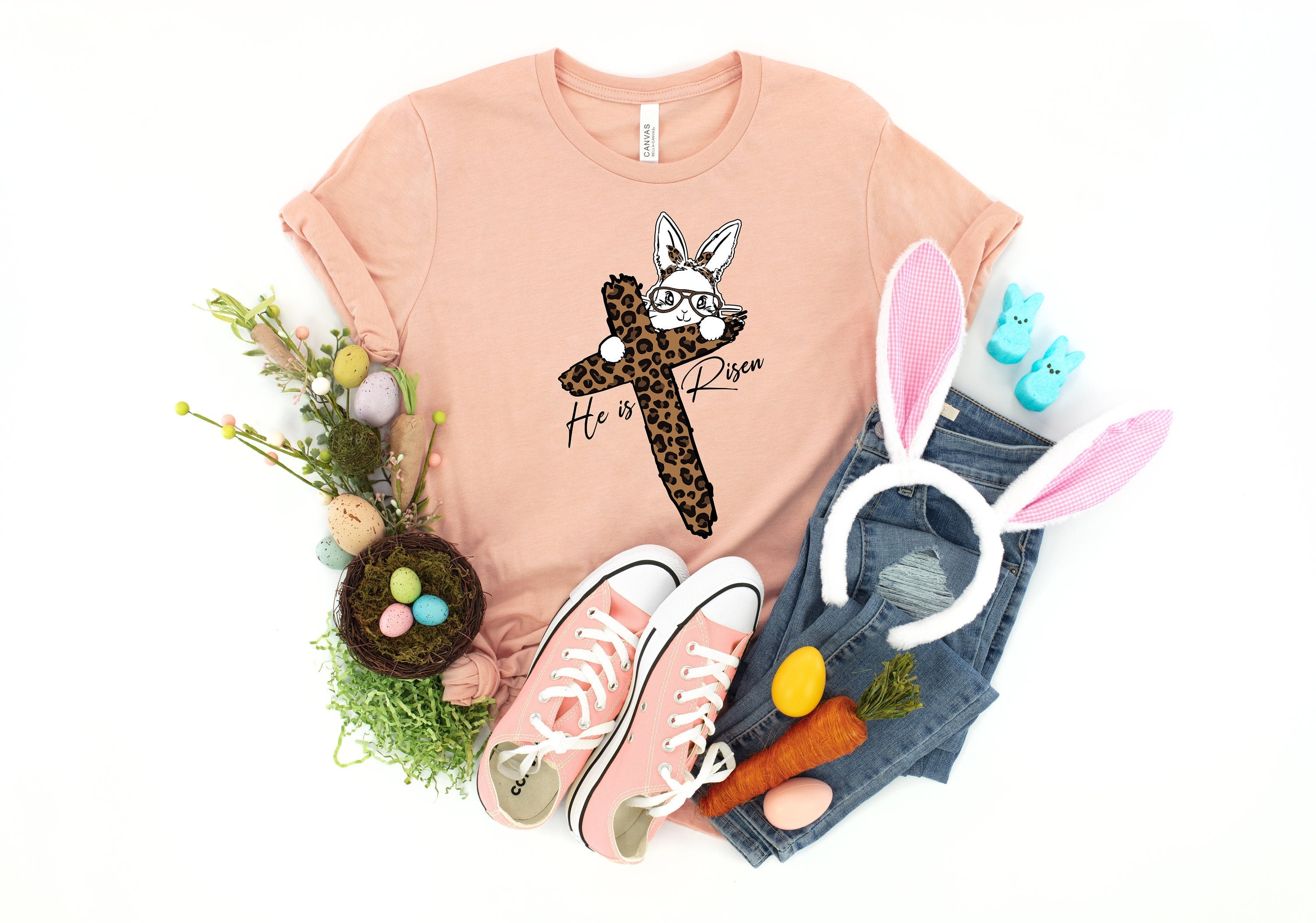 Easter He is Risen Shirt Easter Religious Shirt Easter Leopard Print ...