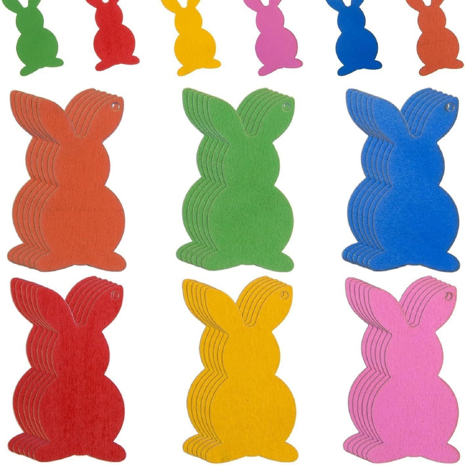 Easter Hollow Decoration Label With Rope, Colorful Shaped Rabbit ...