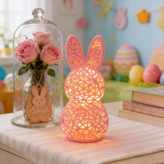 Easter Hollow Rabbit Night Light 3D Hollowed Out Holiday Atmosphere ...