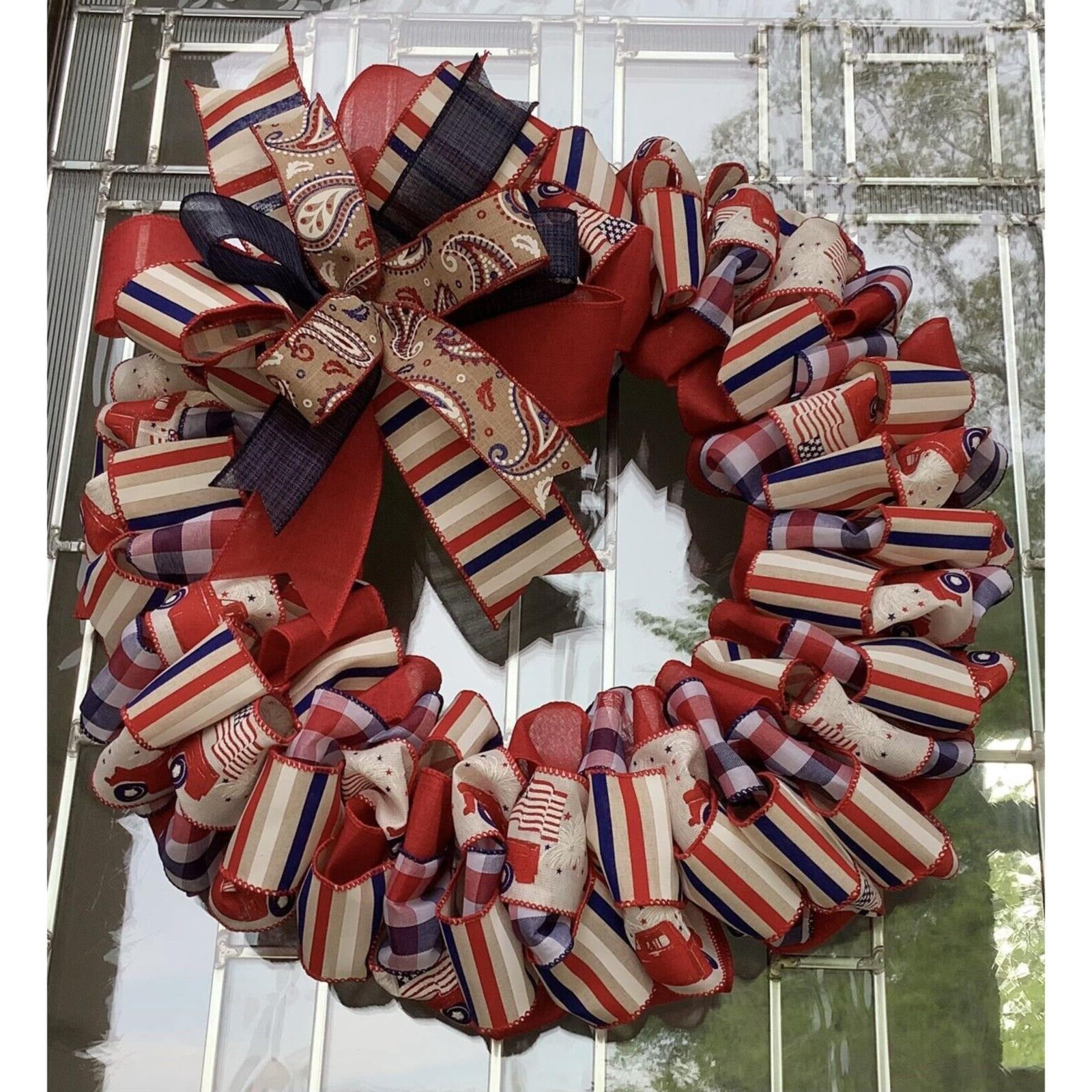 Easter Home Brand - Patriotic Wreath 4Th of July Lighted Wreaths ...