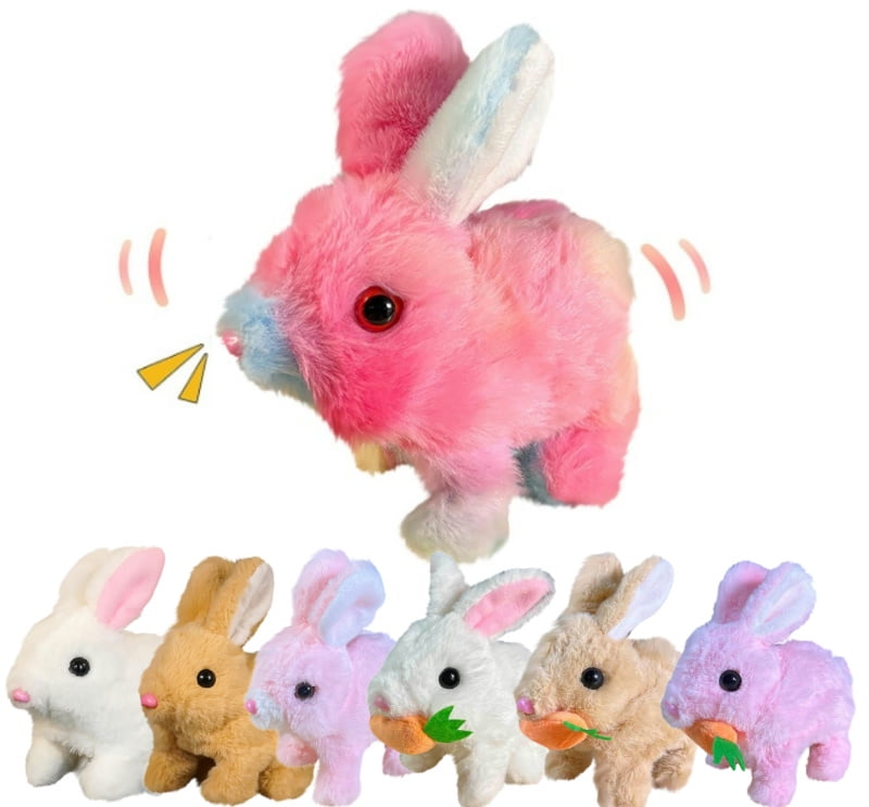 Easter Hopping Rabbit Interactive Electronic Pet Plush Bunny Toy with ...