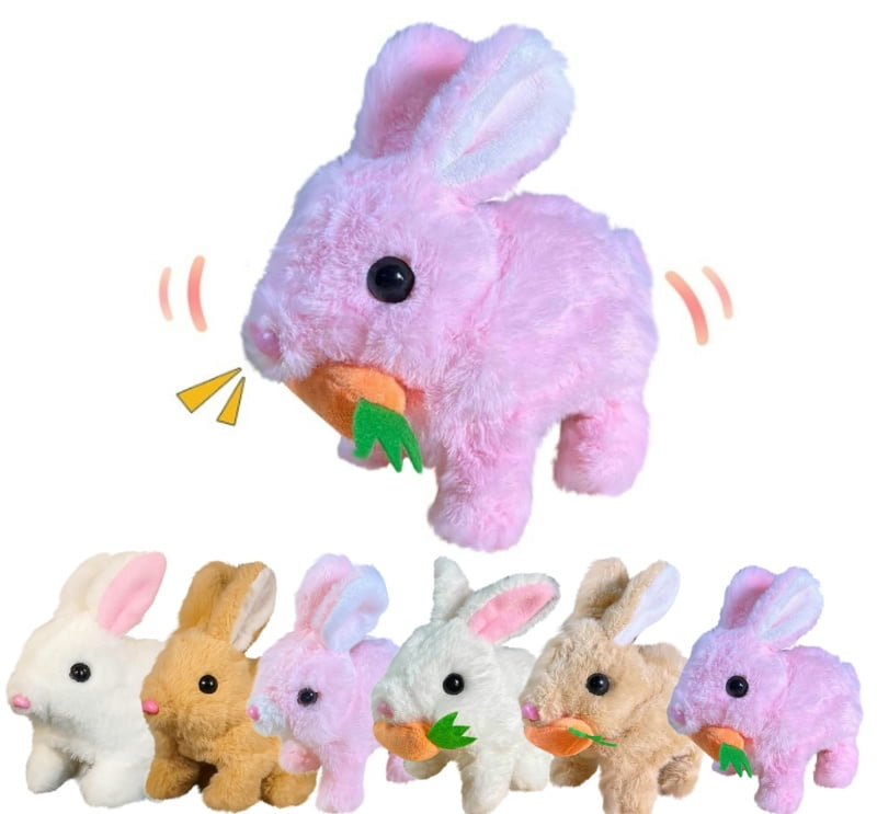 Easter Hopping Rabbit Interactive Electronic Pet Plush Bunny Toy with ...