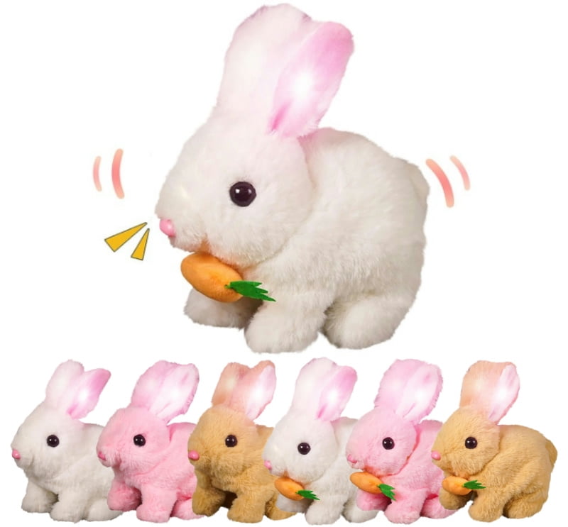 Easter Hopping Rabbit Interactive Electronic Pet Plush Bunny Toy with ...